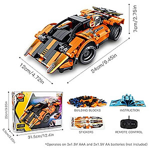 VATOS STEM Building Toys for Kids - 2-in-1 Tech Remote Control Car Building Kits | RC Racing Cars Building Bricks & Construction Vehicle Engineering Kits Toys for Boys Girls Aged 6 7 8 9 10 11 12+