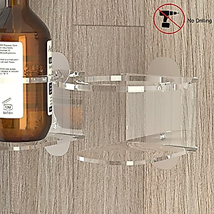 Swvzwy Acrylic Bathroom Adhesive Shelves,No Drill,Will Not Damage Bathroom Tiles, Renter Friendly Shelves