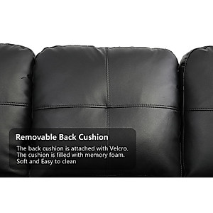 SIENWIEY Sectional Couch for Living Room Furniture Sets, Black Faux Leather Sofa Couch L Shape Couch Living Room Sofa with Chaise 2 Piece Using for Living Room(Black-1,Facing Left Chaise)
