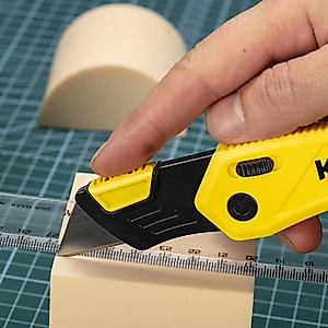 KATA 6-Pack Utility Knife, Folding Box Cutter for Cartons, Cardboard and Boxes, Quick Change Blade, 10pcs Extra SK5 Blades Included, Lock Back Mechanism