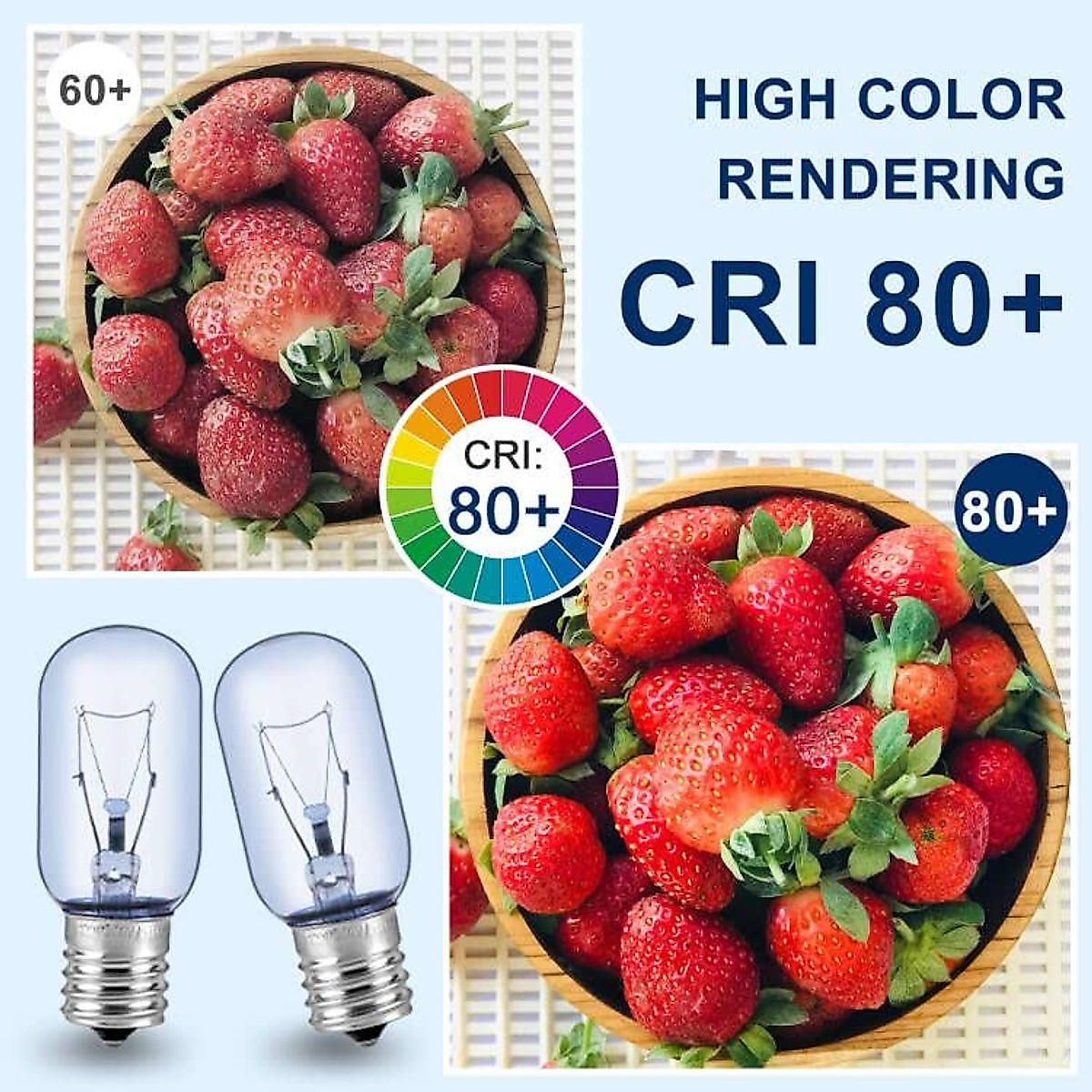 AMI PARTS Refrigerator Light Bulb T8 297048600 241552802 Replacement Refrigerator 40W Compatible with Whirl-Pool Kenm-ore Light Bulb Refrigerator