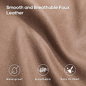 LLappuil Modular Sectional Sofa, Convertible U Shaped Couch with Storage, Faux Leather Fabric Waterproof Sectional Couch for Living Room, 111.8" Width, 6 Seat Modular Sofa, Cognac Brown