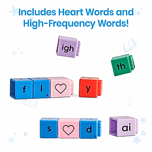 hand2mind Reading Rods Building Sight Words, Word Building Activities, Letter Blocks, Sight Words Kindergarten, CVC Words Spelling Toys, Reading Tools for Kids, Science of Reading Manipulatives