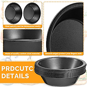 Gandeer 8 Pieces 4 Inch Small Pie Pan Mini Black Pot Pie Tins Round Tart Pans for Baking Carbon Steel Pizza Nonstick Plate Bakeware Set Oven Air Fryer Cake Bread Meat Dessert