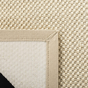 Safavieh Natural Fiber Collection Area Rug - 8' x 10', Ivory & Light Beige, Border Sisal Design, Easy Care, Ideal for High Traffic Areas in Living Room, Bedroom (NF150A)