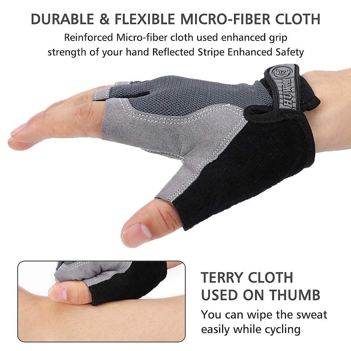 Accmor Cycling Gloves for Men Women, Bike Gloves Half Finger Road Bike MTB Gloves, Anti-Slip Shock-Absorbing Glove for Fitness Cycling Outdoor Sports