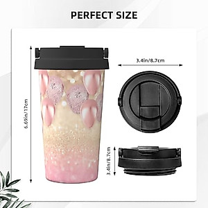 WANGXUEE Red glitter balloon Print 500ml Stainless Steel Travel Tumbler Double Wall Vacuum Insulated Coffee Mug