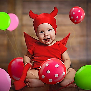 33 Pieces Strawberry Balloons Polka Dots Latex Foil Balloons Shortcake Party Decorations for Girl Sweet One 1st Birthday Party, Summer Fruit Party Supplies (Red)