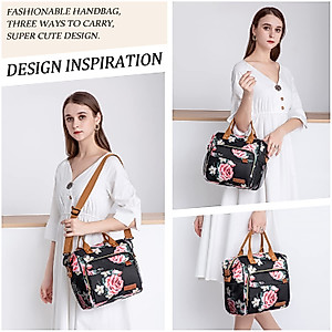 TuErCao Insulated Lunch Box for Women - Freezable Leakproof Ladies Lunch Bags for Work Office School - Reusable Adult Lunch Tote Bag Portable Soft Cooler Bag for Travel Beach Picnic Camping, Floral