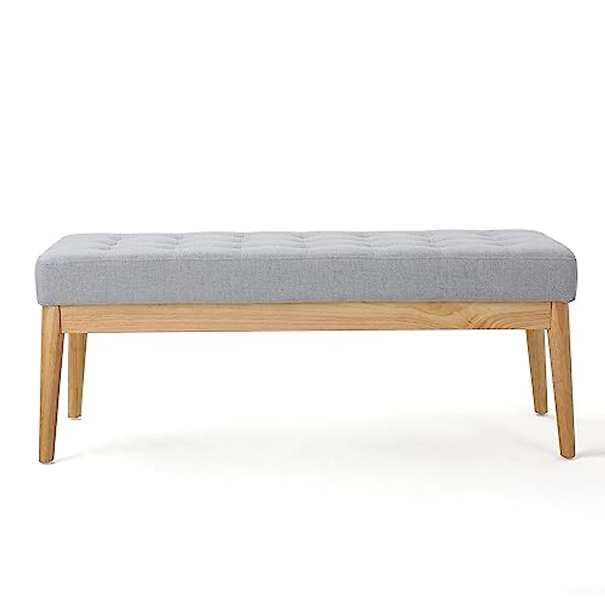 Christopher Knight Home Saxon Fabric Bench, Light Grey, 15.75” D x 43.50” W x 17.00” H