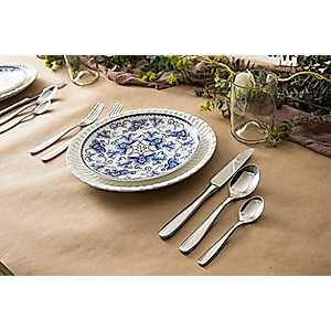 Fortessa Grand City Flatware 20 Piece Set, 10", Silver,