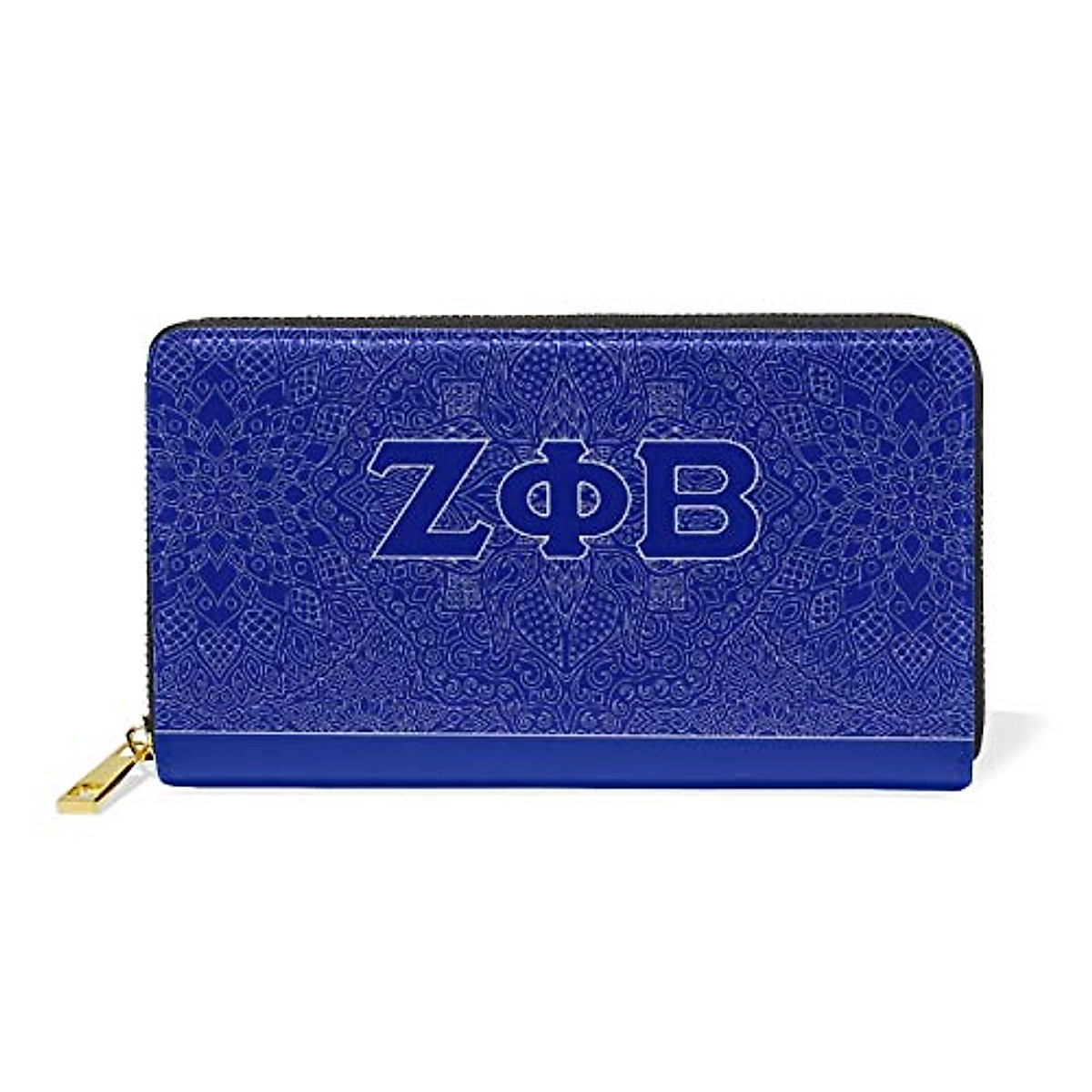 BBGreek Zeta Phi Beta Paraphernalia - Vegan Leather Zip Wallet - Sorority Gifts for Women - Official Vendor