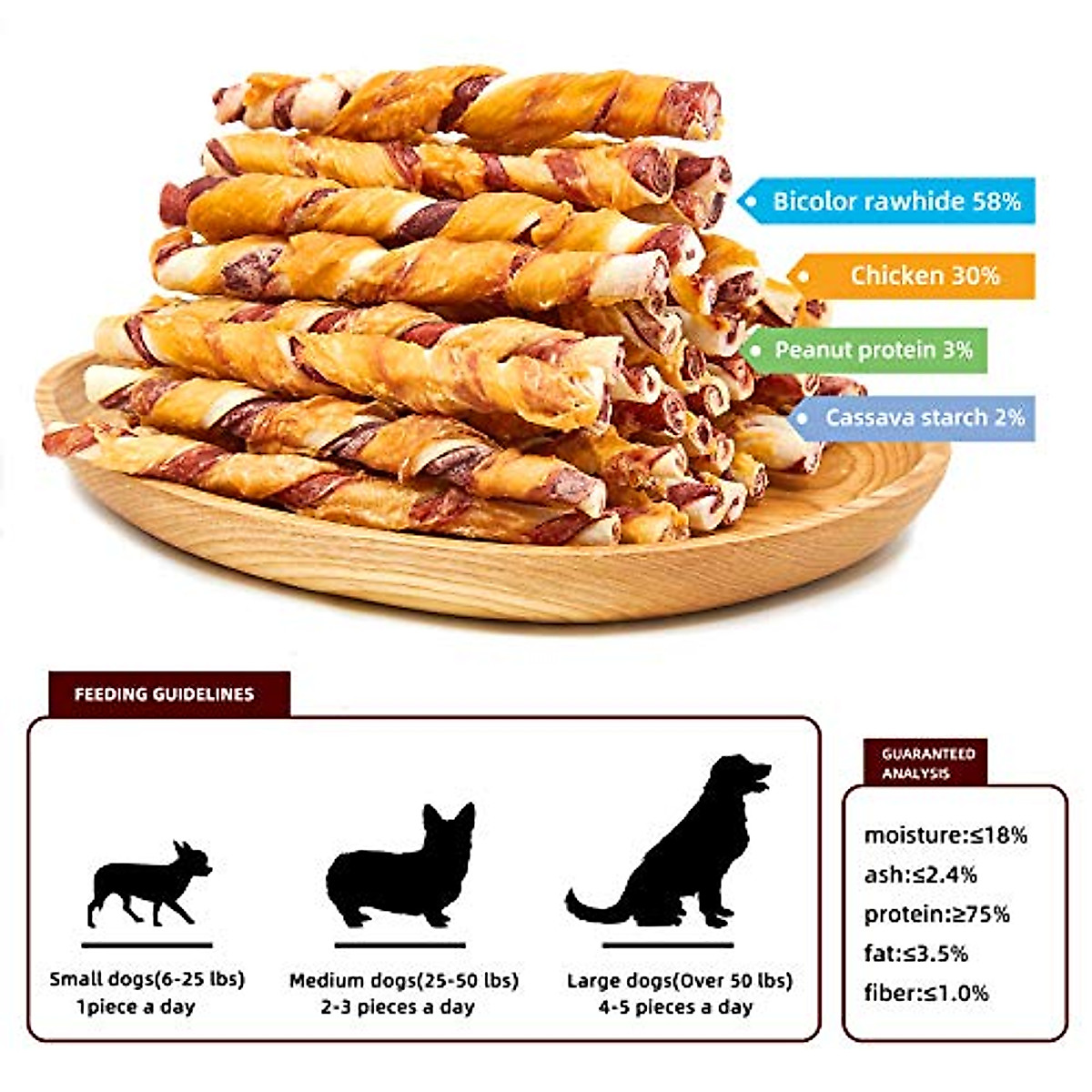 Jungle Calling Dog Treats, Natural Chicken Wrapped Rawhide Sticks, Grain-Free Training Rewards Chews for Small and Medium Puppy,10.6oz