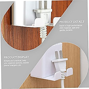 Levemolo 2pcs Holder for Plug Mount Dock Phone White Charging Bedroom Practical Power Hanging Kitchen Pocket Organizer Stands Socket Universal Professional Adhesive Control Cell Stand