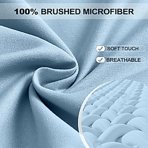 FreshCulture Full Fitted Sheet Only - Hotel Quality Fitted Sheet Full Size - Ultra Soft & Breathable - Brushed Microfiber - Deep Pocket - Cooling Fitted Sheets for Full Size Bed (Light Blue)