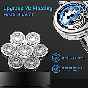 5 in 1 Head Shaver, Upgrade Electric Razor for Men, Cordless Rotary Shavers for Men, Rechargeable 7D Floating Beard Trimmer, LED Display, Wet & Dry USB Waterproof, with Men's Grooming Kit…