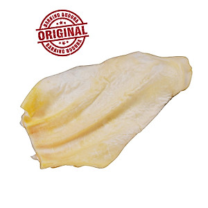 Barking Buddha Original Large Cow Ears for Dogs - Safe All Natural Premium Grade Rawhide Alternative Chews - Individually Wrapped Treats | Natural Beef 20 Pack