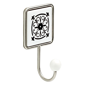 Liberty 6-1/3" B35735C-WSN-U Flat White and Satin Nickel Decorative Tile Wall Hook
