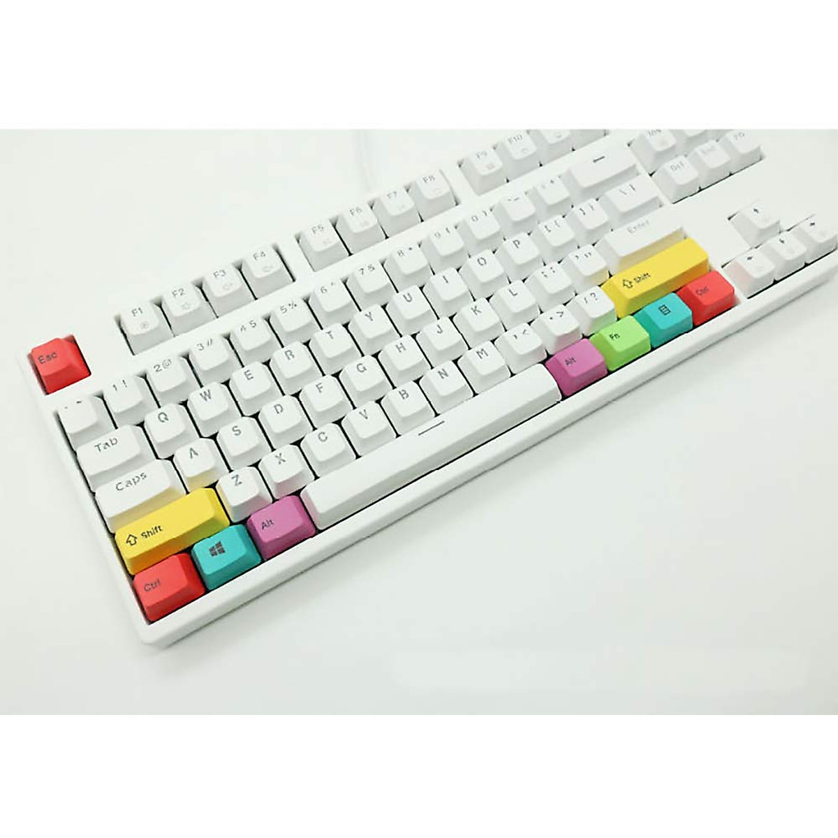 lelukee Colorful Keycaps,10pcs DIY PTB Keycaps Set with Keycap Puller,PBT Material Keycap,Sublimation Process Keycap,OEM Profile Keycaps,Custom Keycaps Compatible with Mechanical Gaming Keyboard