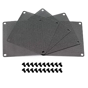 Maxmoral 5pcs 8cm PC Fan Dust Filter Black PVC Dustproof Mesh Cover Guard for Computer Cooler Fan Case