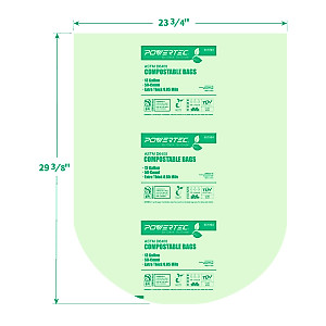 POWERTEC Compostable Bags, 13 Gallon (49.2 Liter), 50 Count, Extra Thick 0.85 Mil Kitchen Scrap Waste Bag, ASTM D6400 US BPI & European OK Compost Home Certified, Biodegradable Yard Waste Trash Bag