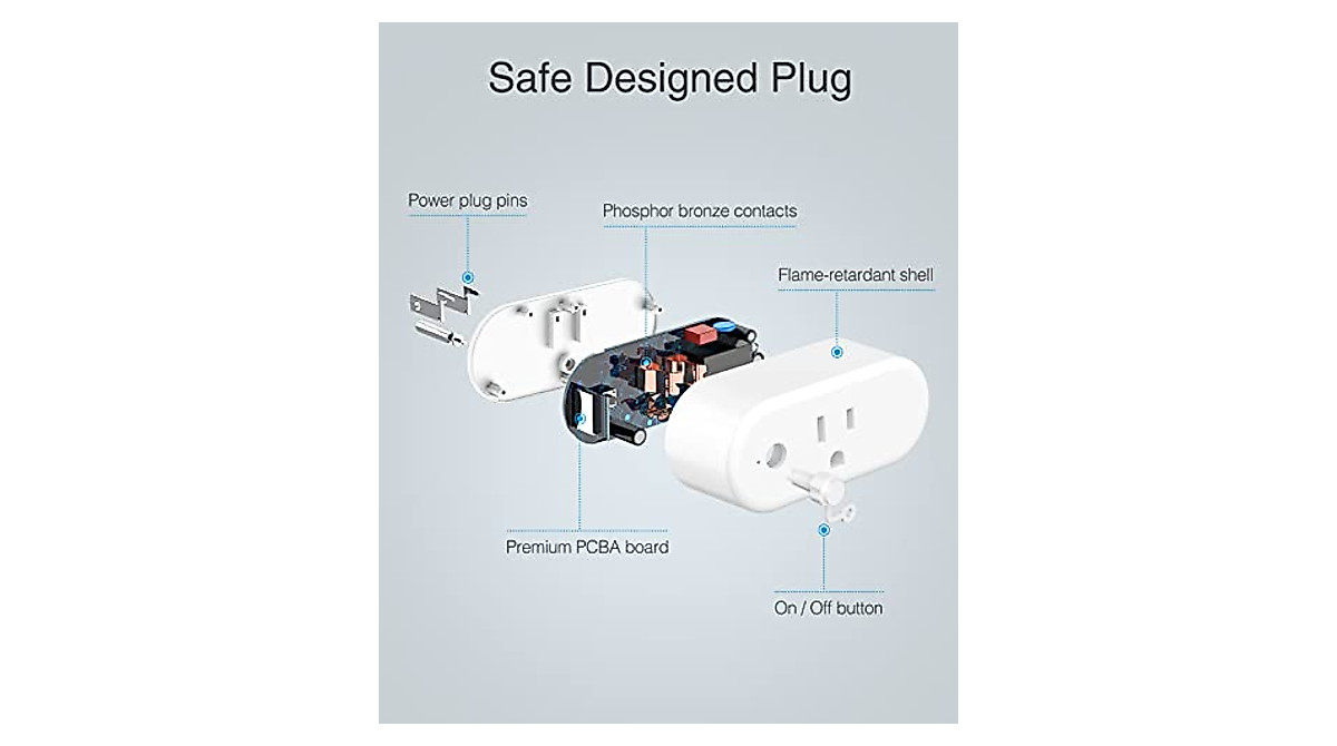 WISEBOT Alexa Smart Plugs 4-Pack | Space-Saving Design