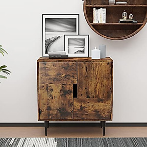 Mepplzian Buffet Cabinet with Storage Mid Century Sideboard Cabinet with 2 Doors Farmhouse Sideboard for Dining Room Kitchen Buffet Cabinet with Hutch Rustic Wooden Cabinets for Storage