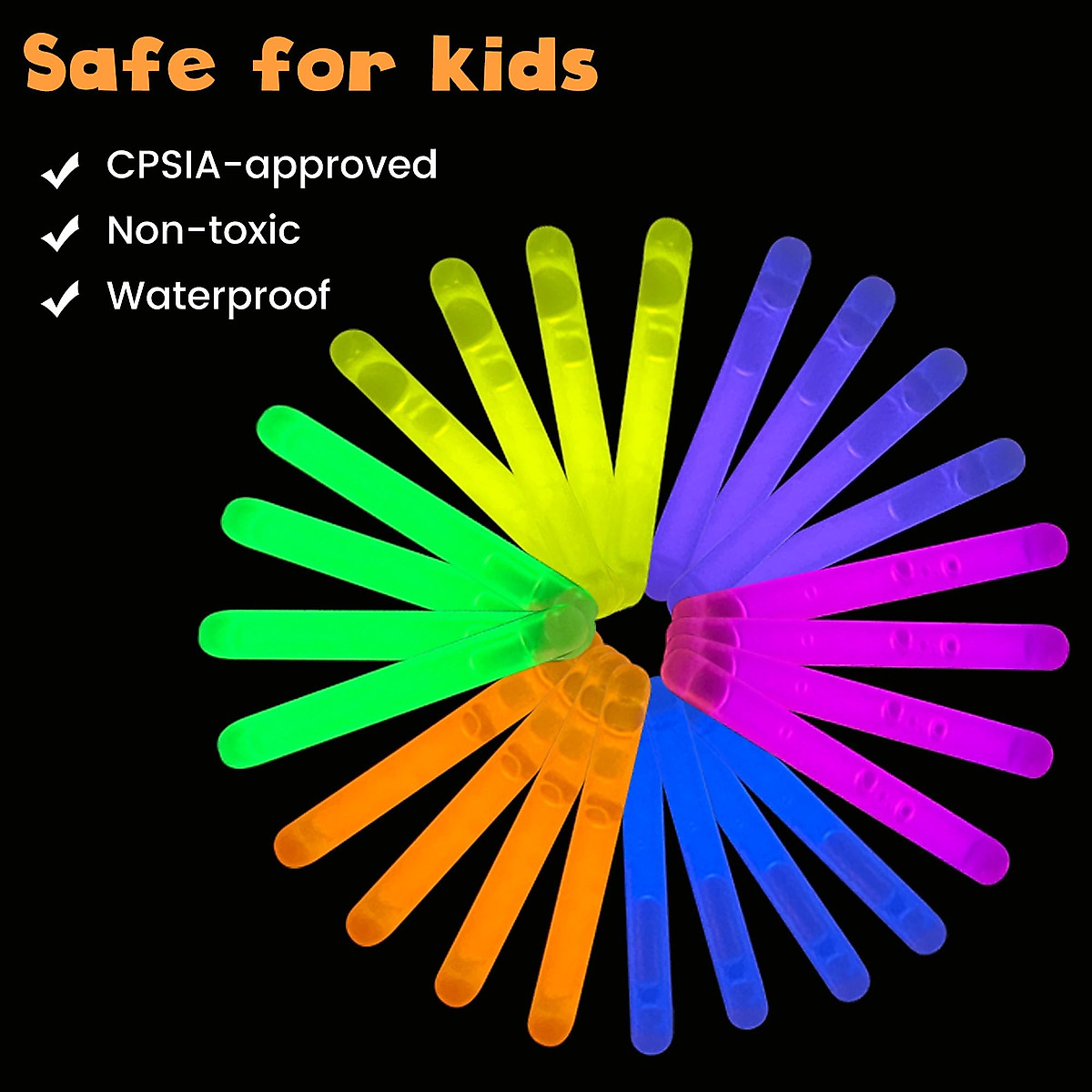 POPGIFTU 120 Mini Glow Sticks(1.96"), Glow-in-the-dark Easter Halloween Party Favors, Tiny Glow Sticks for Halloween Easter Eggs Decorations