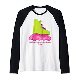 Barbie The Movie - Rollerblading Barbie Raglan Baseball Tee