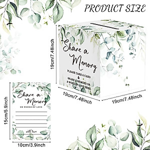 Pajean 50 Pcs Greenery Share a Memory Cards for Collections of Life, Memory Cards Box Guest Card Ideas for Funeral Graduation Wedding Bridal Shower Birthday Anniversary Retirement (Classic Style)