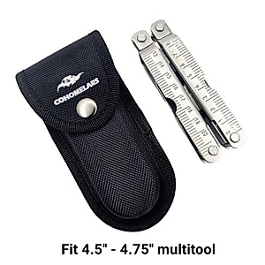 Nylon Pouch (Medium Size) for 4.5''-4.75'' Multitool,Horizontally Carry Nylon Sheath for Thick Folding Knives 4.5''-5.1'',Nylon Case for Leatherman Multitool,Knife Holster with Belt Loop COHOMELARS