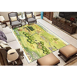 map Area Rugs Non-Slip Floor Mat Doormats Home Runner Rug Carpet for Bedroom Indoor Outdoor Kids Play Mat Nursery Throw Rugs Yoga Mat