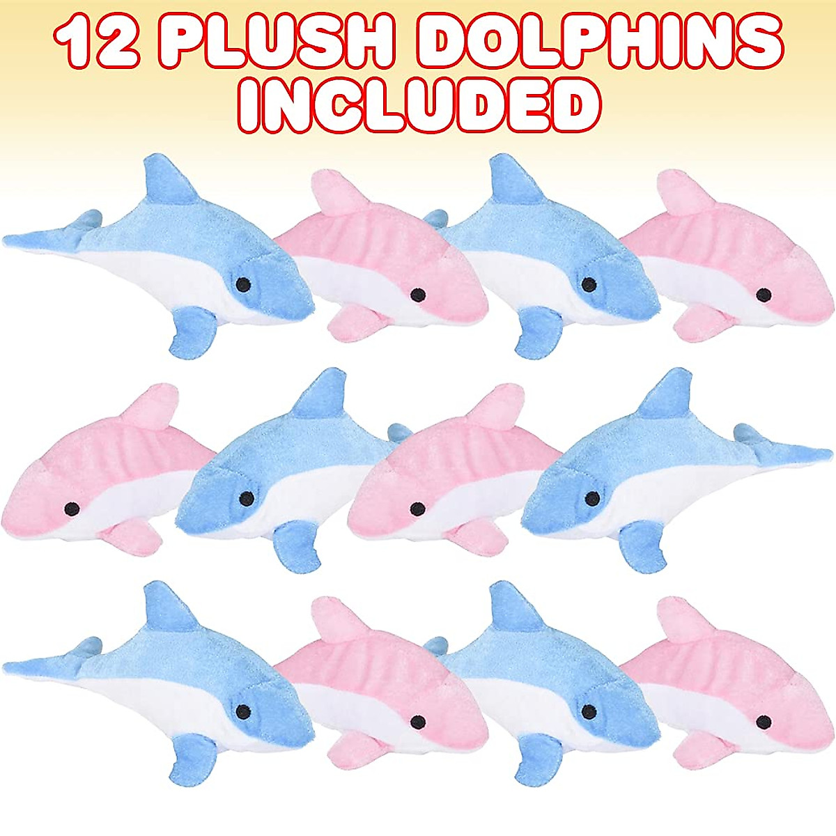 ArtCreativity Plush Dolphin Toys, Set of 12, Huggable Stuffed Animal Toys, Underwater Party Favors for Kids, Animal Nursery Decorations, Great Photoshoot Props, Baby Shower Decor