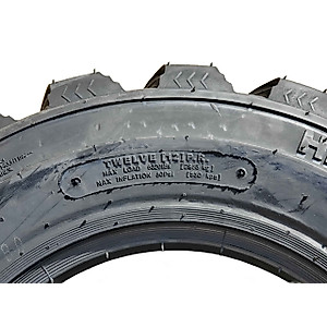 Set 2 New Heavy Duty 12-16.5 12x16.5 12 Ply Industrial Skid Steer Tire w/Rim Guard