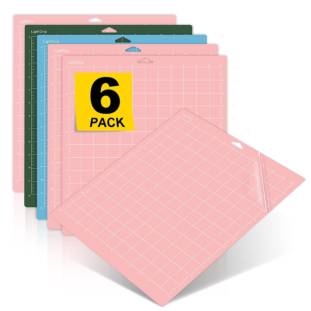 Cutting Mat for Cricut Maker 3/Maker/Explore 3/Air(12"x12",6 Mats,StandardGrip,LightGrip,StrongGrip)Multiple Adhesive Sticky replacement Cutting Mats