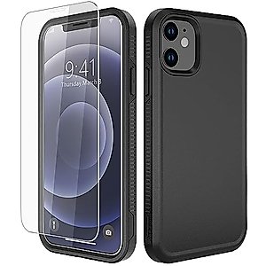 Diverbox for iPhone 12 case [Shockproof] [Dropproof] [Tempered Glass Screen Protector ] Heavy Duty Protection Phone Case Cover for Apple iPhone 12