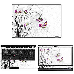 Decalrus - Protective Decal Butterfly Skin Sticker for Lenovo ThinkPad P53 (15.6" Screen) case Cover wrap LEthnkpd15_P53-33