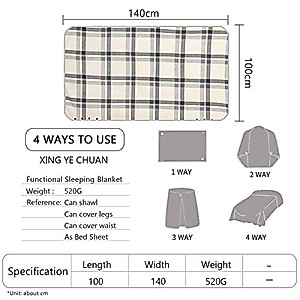XING YE CHUAN Fleece Wearable Blanket, Comfy Poncho Throw with Buttons, Plush Sleeveless Blankets, for Women Cape Wrap Cover for Lightweight Microfiber Plaid Design (White)
