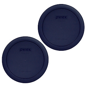 Pyrex 4 Cup Round Plastic Cover Navy Blue (2 Pack)