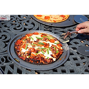 Chef Select Pizza Crisper Pan, 14-Inch Round, Large Size, Steel, Non-Stick, Perforated - Pizza, Fries, Bread, Large Cookies