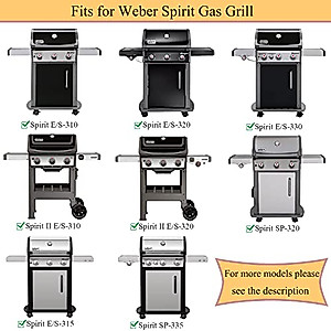 MOASKER 15-1/4" 7636 Grill Flavorizer Bars for Weber Spirit II E-310 S-310 E-320 S-320, Porcelain-Enameled Heat Plates for Weber Spirit E/S-310, E/S-320 Series Model (with Front Control Knobs), 67046