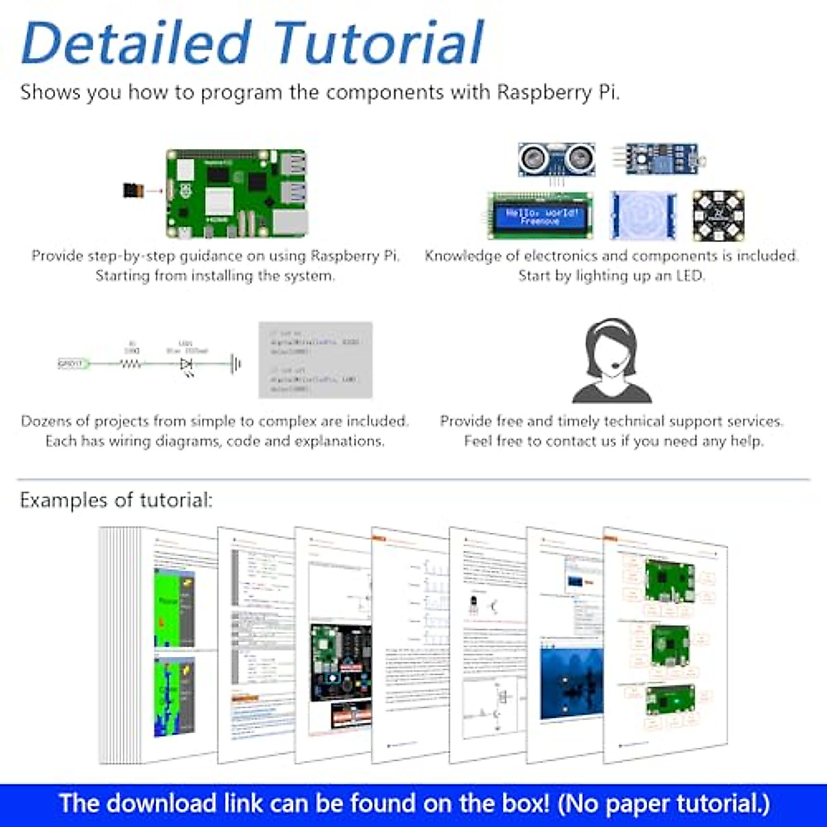 Freenove Projects Kit for Raspberry Pi 5 4 B 3 B+ 400 Zero 2 W, Simple Wiring, 860-Page Detailed Tutorial, Python C Java Scratch Processing Code, 132 Projects (Raspberry Pi NOT Included)