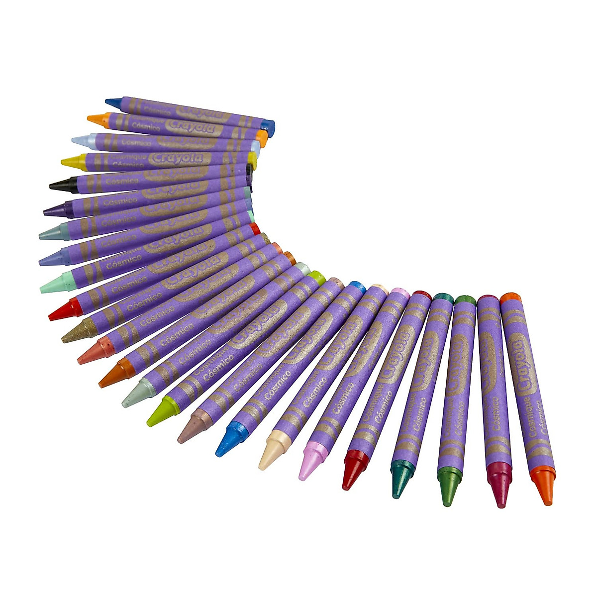 Crayola Cosmic Crayons, Pearl & Glitter Colors, 24ct Crayons, Gift for Kids, Ages 4 & up