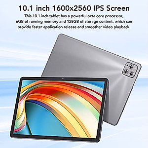 Cosiki 10.1 Inch Tablet 6G RAM 128G ROM Tablet PC 100-240V 5G WiFi for Travel (US Plug)