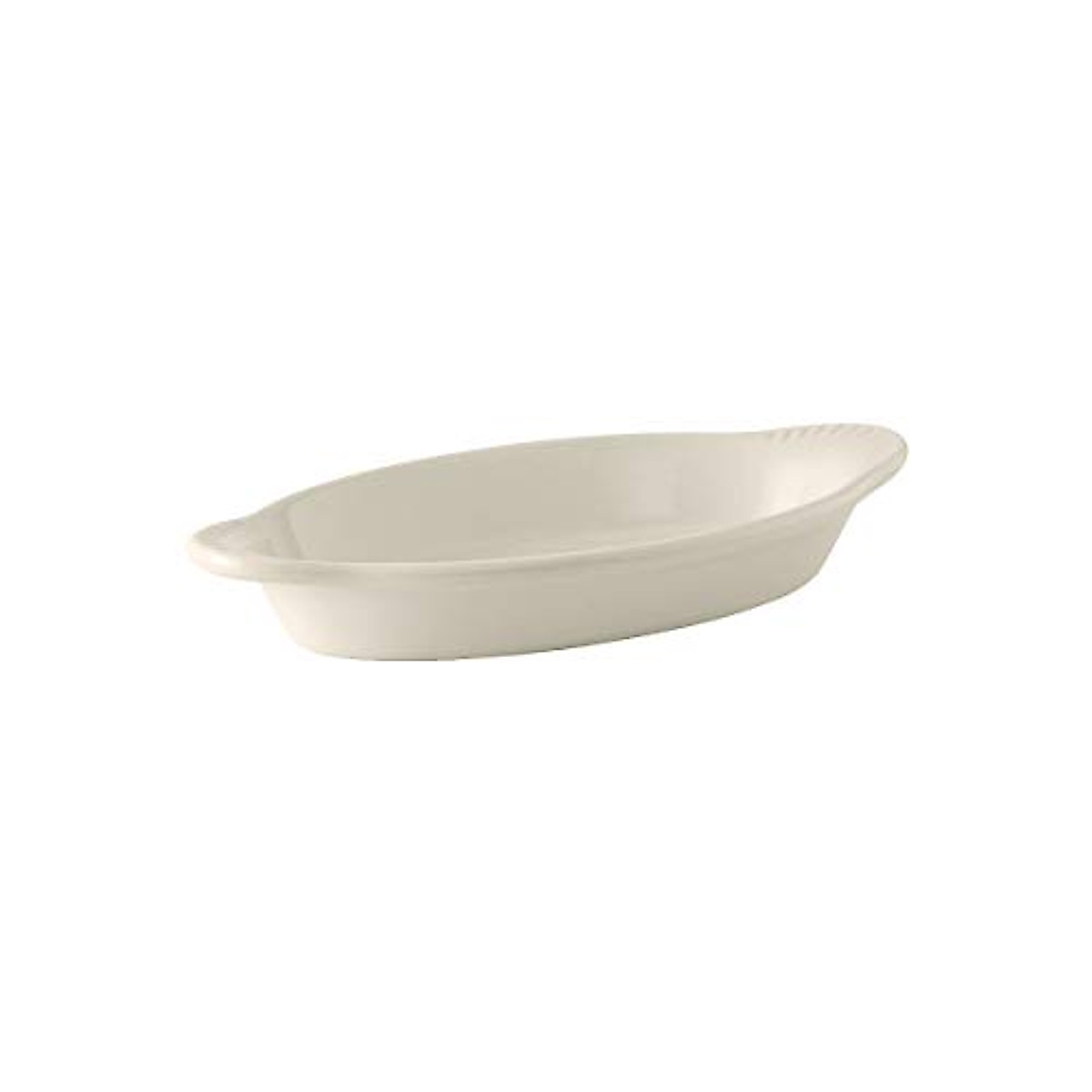 Tuxton China BEN-120 Welsh Rarebit, 12 oz., 9-7/8" x 4-7/8" x 1-3/8"H, Oval, Microwave & Dishwasher Safe, Oven Proof, Fully vitrified, Lead-Free, Ceramic, DuraTux, Pack of 12