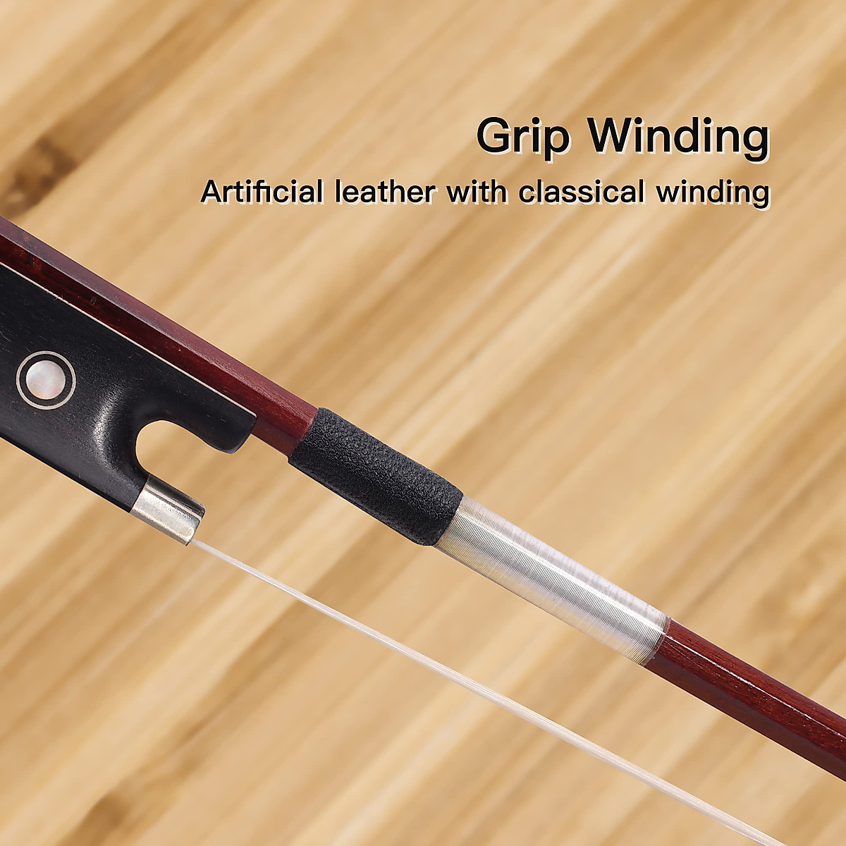 ADM 4/4 Full Size Student Cello Bow, Well Balanced Handmade Brazilwood Classic Cellos Bow Light Weight with Horsehair, Ebony Frog for Beginners