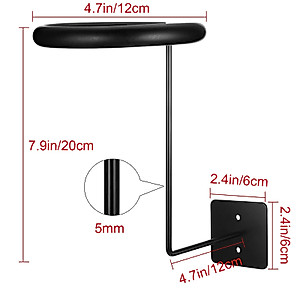 Frienda Wall-mounted Motorcycle Accessories Black Helmet Holders Metal Multifunctional Helmet Racks with Sponge Tubes and Expansion Screws for Basketball Hat Cap(4 Pieces)