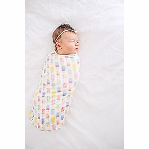 Large Premium Knit Baby Swaddle Receiving Blanket "Summer" by Copper Pearl