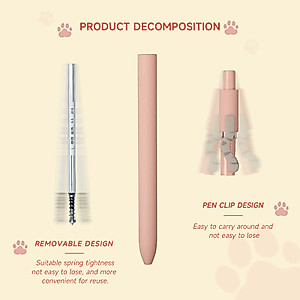 UIXJODO Cat Pens, 4 Pcs 0.5mm Cute Kawaii Pens Black Ink Pens Fine Point Smooth Writing Pens, High-End Series Cat's Tail Retractable Pens for Journaling Note Taking (4 Pcs Cat)