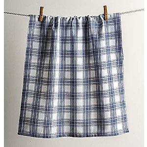 Calicot Dish Cloth 100% Cotton 20 Inch x 27.5 Inch Quick Qrying Kitchen Towel Easter for Hotel Quality, Dining, Kitchen, Parties & Tea (Blue Checks)